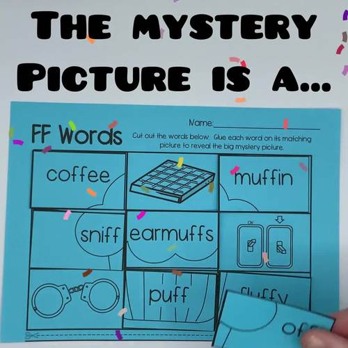 Double Consonants Mystery Cut & Paste Letters FF LL SS ZZ Worksheets ...