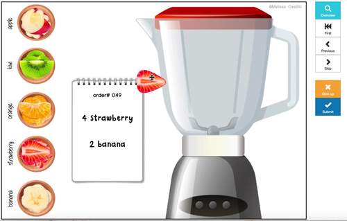 Errorless Matching: Counting Fruits for Smoothies (Up to 10) | Boom Cards