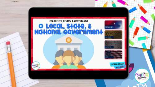 Local, State, & National Government Social Studies Digital Video Lesson 3rd