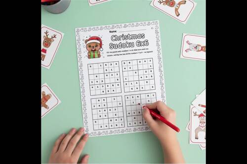 Christmas Sudoku 6x6 – 240 Puzzles (60 Pages) | Holiday Logic Puzzles ...