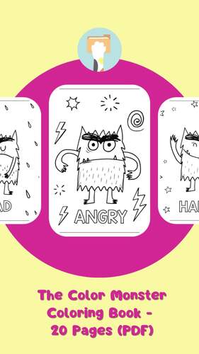 Color Monster Coloring Book | Emotions Monster Coloring Pages | PDF