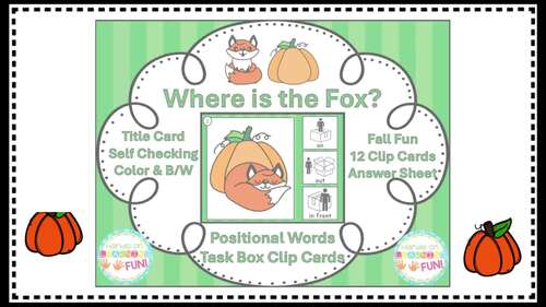Where's the Fox? Learning Preposition Positional Word Fall Task Box Center