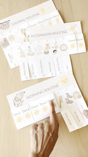 Toddler Routine Chart Flip Chore Chart Morning Afternoon Evening ...