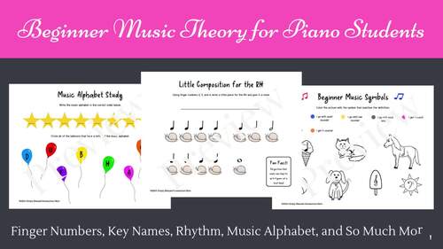 Young Beginner Piano Music Theory Worksheets by Simply Blessed ...