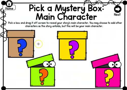 Write a Mystery Box Story: Spring (Boom Cards™) Narrative Based Therapy