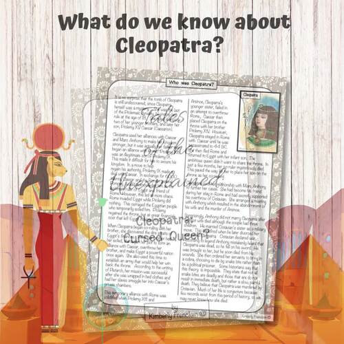 High school reading comprehension passages and questions: Cleopatra