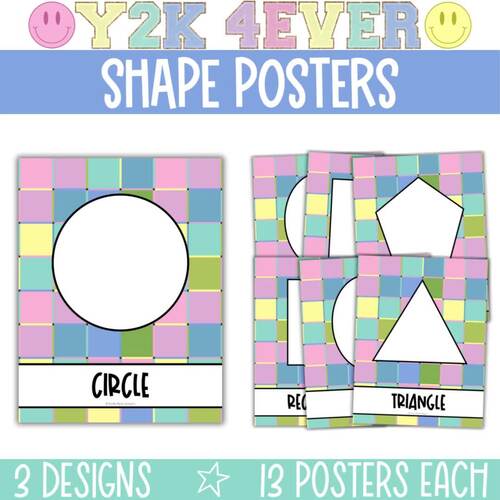 Retro Shape Posters / 2D Shape Posters Display / Geometry Posters Math ...