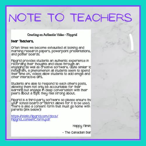 Healthy Eating Campaign Video Assignment (Grade 7 - 9) by Canadian Diary