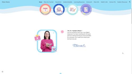 Google Sites Classroom Website Template | Modern Pastel Teacher Hub