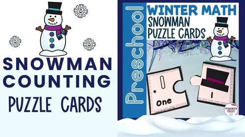 Preschool Winter Activity - SNOWMAN PUZZLE CARDS by Preschool SOS