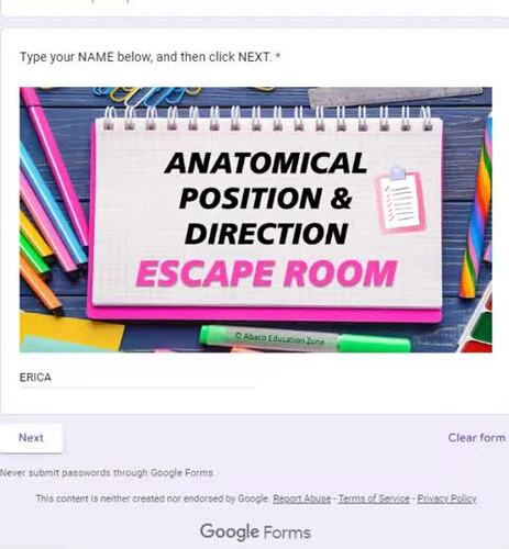 Anatomical Position and Direction Escape Room by Abaco Education Zone