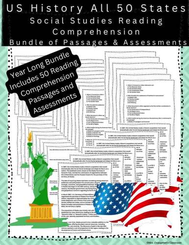 US History Reading Comprehension Passages & Assessments Social Studies ...