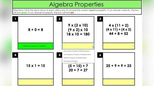 Algebra Properties Printable and Digital Activities 5.OA.1 by Fifth ...