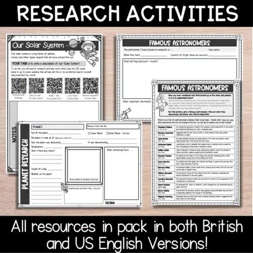 Space Themed Writing Activities Bumper Pack by Gems4theClassroom