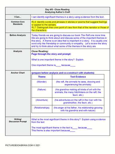 The Raft by Jim LaMarche Lesson Plan and Google Activities | TPT