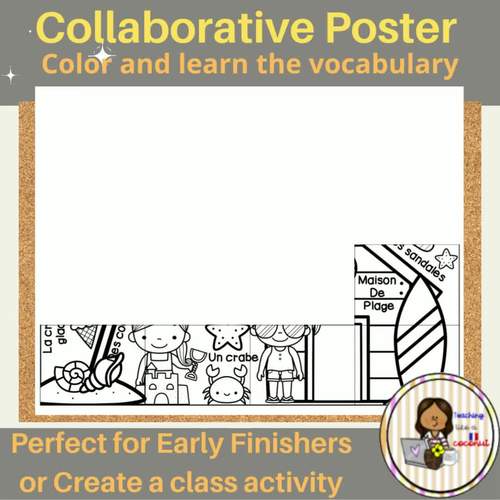 French Summer Vocabulary : L'Été | Collaborative Poster | Vocabulary Poster