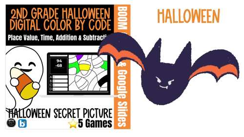 Halloween Addition & Subtraction With/Without Regrouping: Google Slides ...