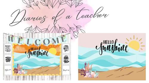 Hello Sunshine & Sea-Breeze- Bulletin board & TEACHER PLANNER- MEGA BUNDLE