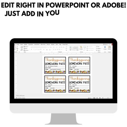 Homework Passes Thanksgiving Themed by Thriving Teacher Inc | TPT