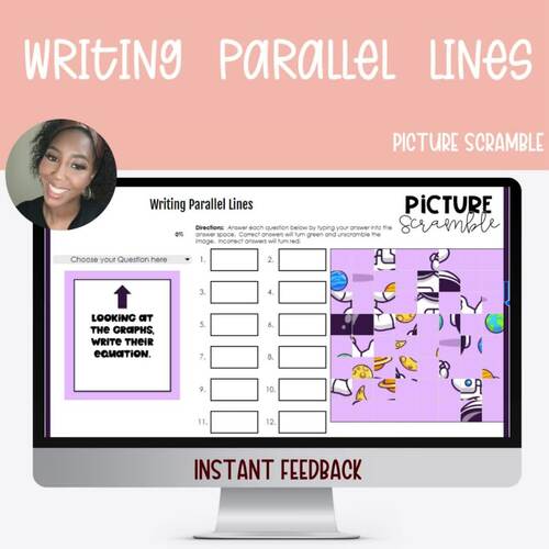 Writing Parallel Lines Picture Scramble| TEKS A.2E by Beyond the Math