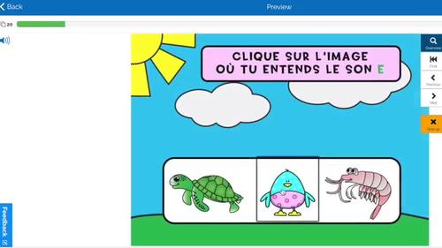 French Phonics BOOM CARDS Le Son E Maternelle CP | Distance Learning