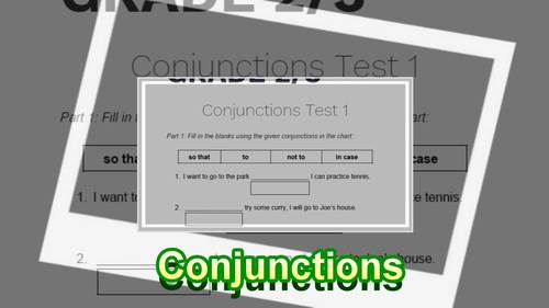 Conjunctions Grammar Worksheets Various Review Questions 2nd and 3rd Grade