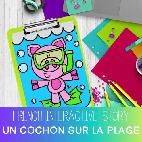 French La Plage Story for Beginners Interactive Reading Beach Print ...