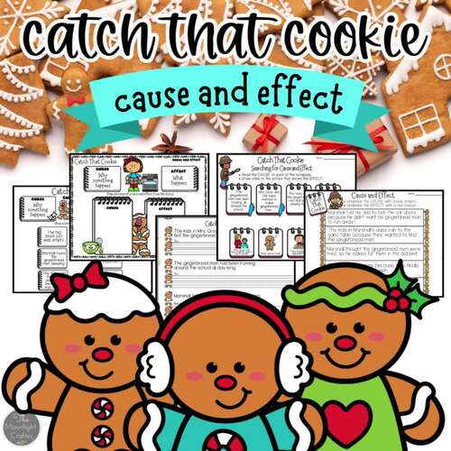 Catch That Cookie Cause and Effect Passages, Task Cards and Anchor Chart