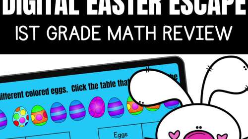 Virtual Easter Digital Escape Room, 1st Grade Math Review in Google Slides