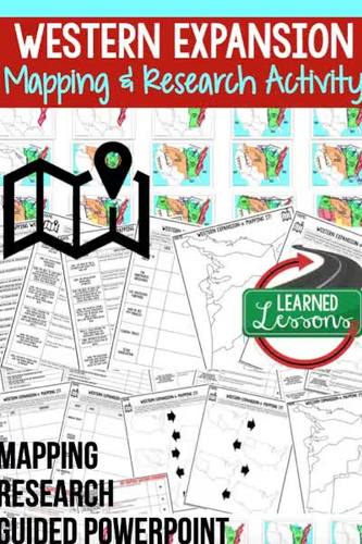 Western Expansion Mapping Activity Research PowerPoint Mapping Western ...