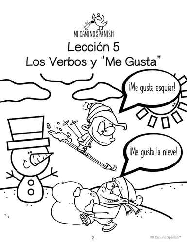 Spanish Worksheets - Verbs & ME GUSTA! (Book 1, Lesson 5) by Mi Camino ...