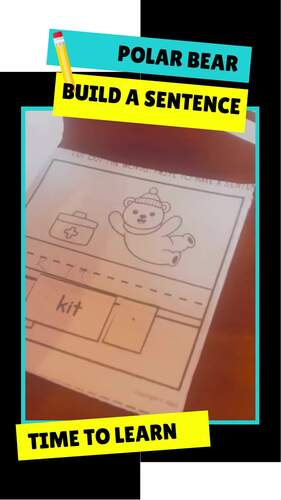 Polar Bear Build a Sentence | Kindergarten Cut & Paste Emergent Reader ...