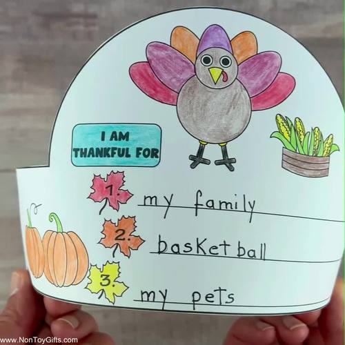 I Am Thankful For Paper Hat - Thanksgiving Headband - Coloring Paper Crown