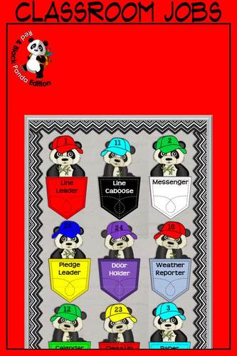 CLASSROOM JOBS Classroom Management Red Panda Theme by Barbara Evans
