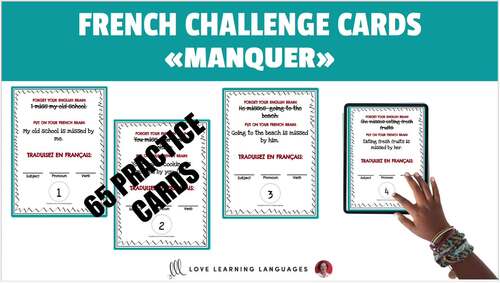 French Verb MANQUER À - Practice Review Cards + Lesson Plan | TPT