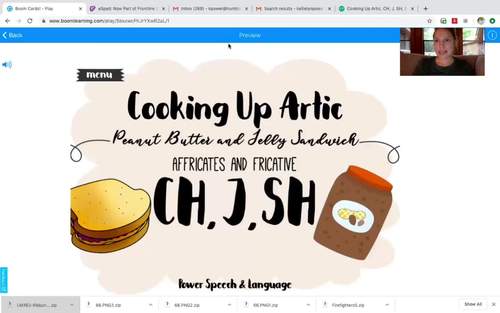 Cooking Up Artic, CH, J, SH, Boom Cards Speech Therapy, Distance Learning