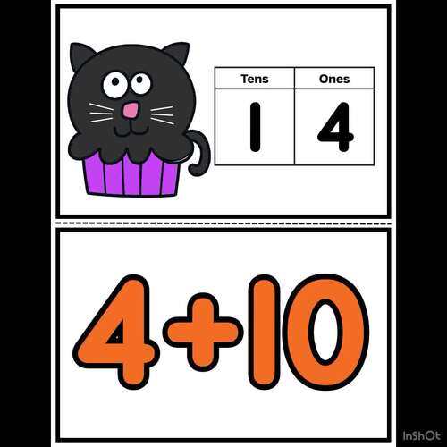 Halloween Teen Numbers Matching Cards Bundle | Expanded Form & Place Value