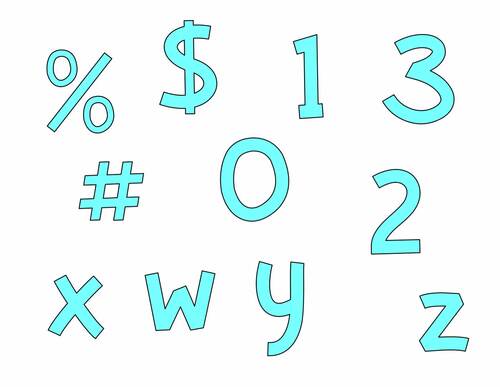 Printable Cyan Bulletin Board Alphabet Letter, Wall Display Letters ...