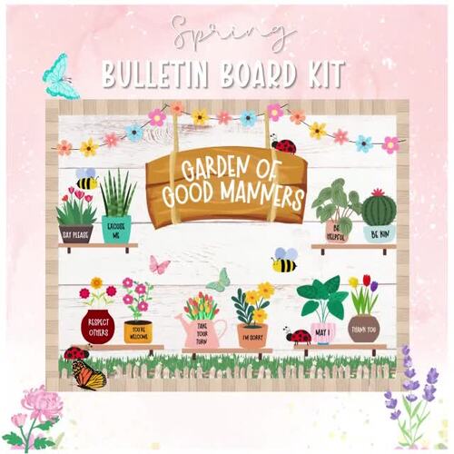 Positivitea Bulletin Board Kit Spring Bulletin Board Good Manners Classroom