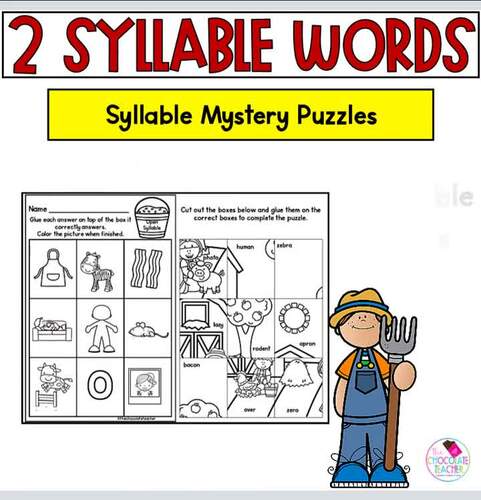 2 Syllable Words Worksheets Closed and Open Syllable Mystery Picture ...