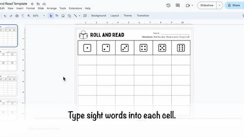 Editable Roll and Read Template and Create Your Own Roll and Write ...