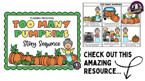 TOO MANY PUMPKINS Story Sequence Activities | Cut and Glue | Sequencing ...