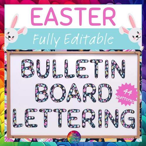 EASTER Classroom Decor Bulletin Board Lettering | A-Z | 0-9 | Editable