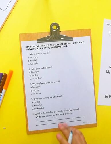 Ending Blends Reading Comprehension Passages and Questions 1st grade