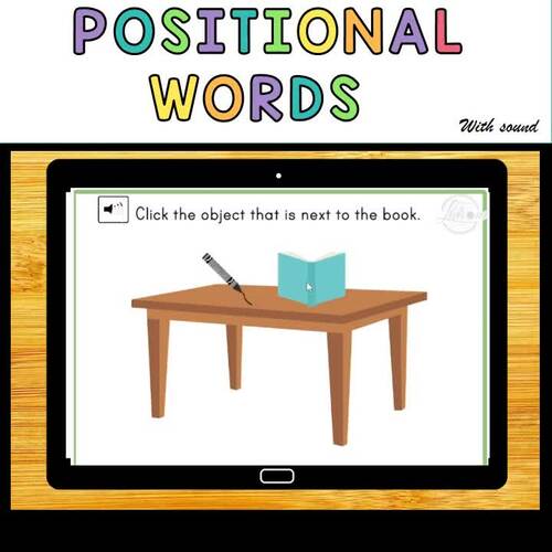 Positional Words Kindergarten K.G.A.1 BOOM CARDS™ by Limes and Lemons