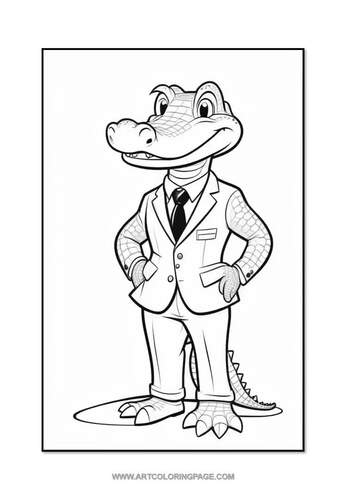 Dive into Fun with Alligator Coloring Page for Children's Vol 4 | TPT