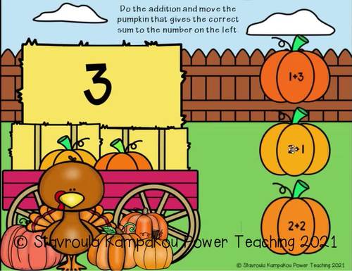 Addition and Subtraction Games Thanksgiving Activitiies Google Slides