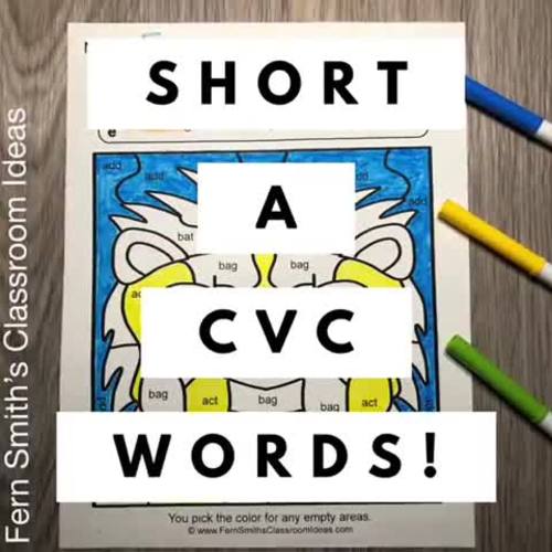 Short a CVC Words Color By Code by Fern Smith's Classroom Ideas | TpT