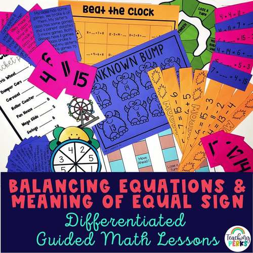 1st Grade The Equal Sign & Fill in the Missing Number Activities & Lessons