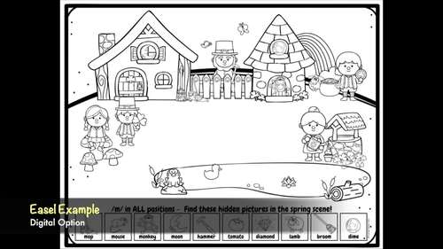 Spring Hidden Picture Scenes Speech Therapy Printable Articulation ...